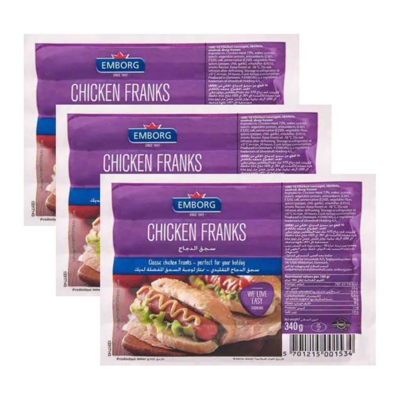 Emborg Chicken Franks 3X340g