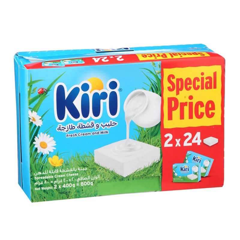 Kiri Spreadable Cream Cheese Portion 2x400g