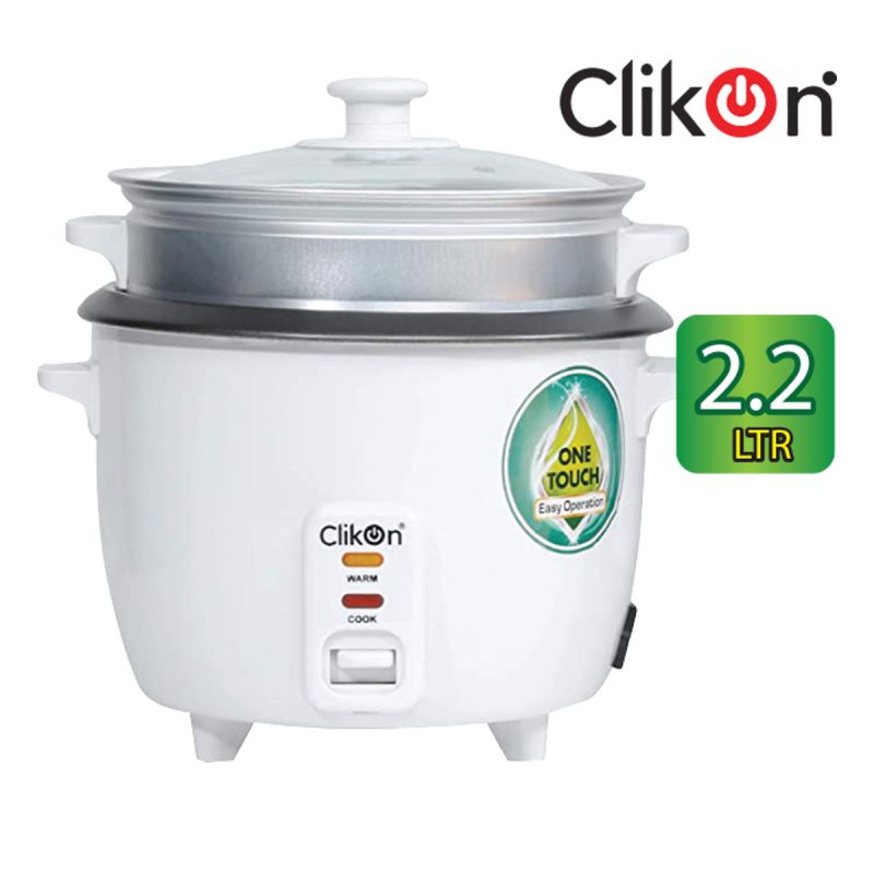 Clikon Rice Cooker With Steamer 1.8L - White - CK2703