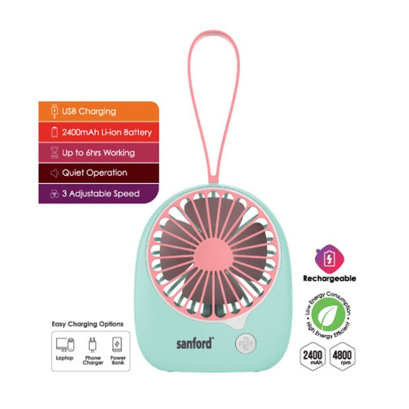 Sanford Rechargeable Mini Fan-Sf6653Mfn